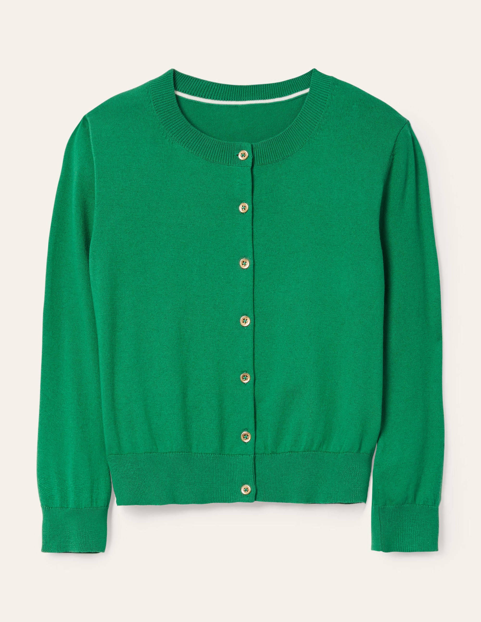 Eldon Cotton Crop Cardigan - Green | Boden UK