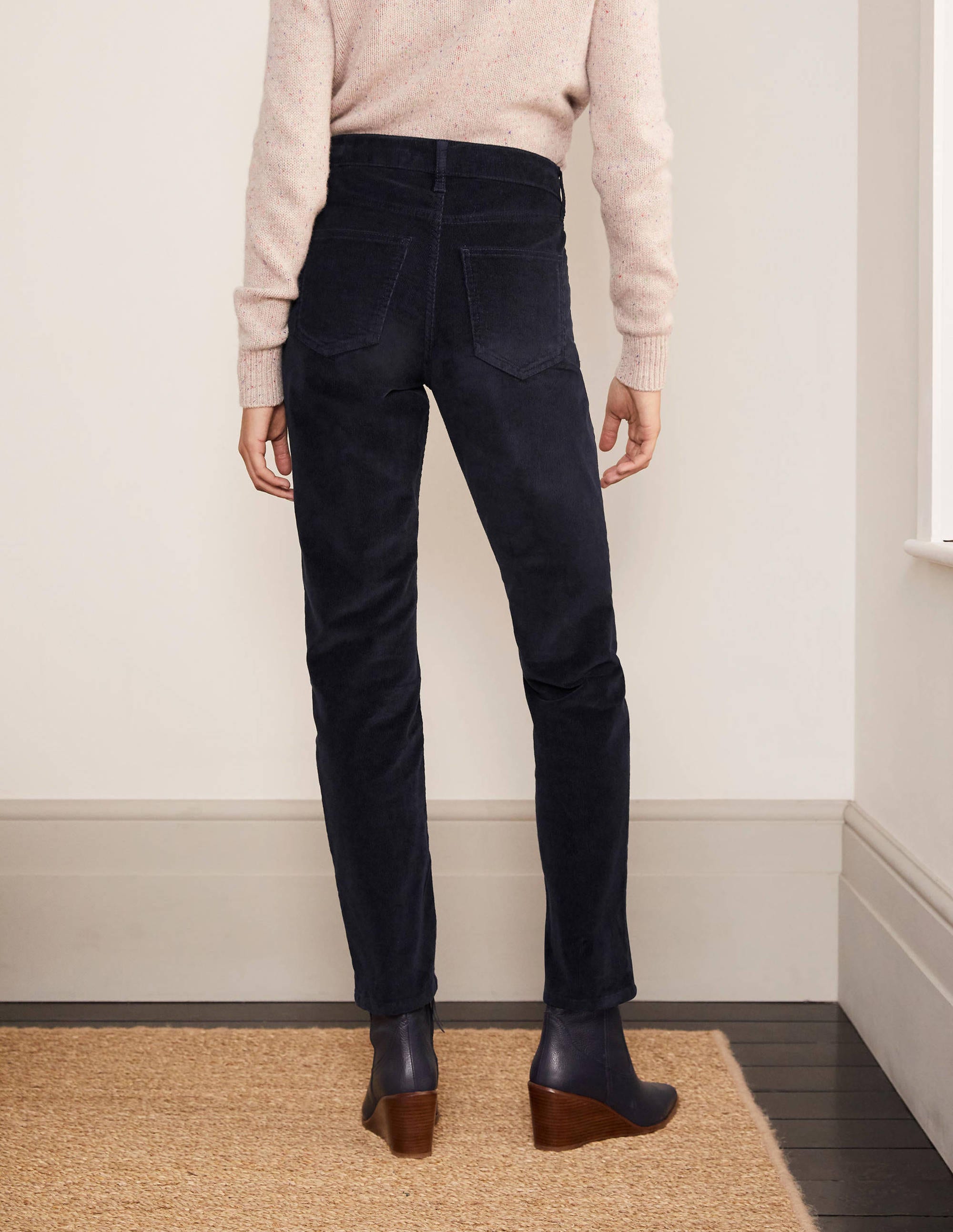Cord Slim Straight Jeans - Navy | Boden UK